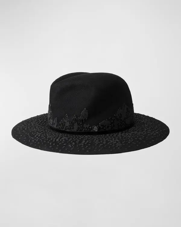 MAISON MICHEL Yoshiko Embellished Fedora