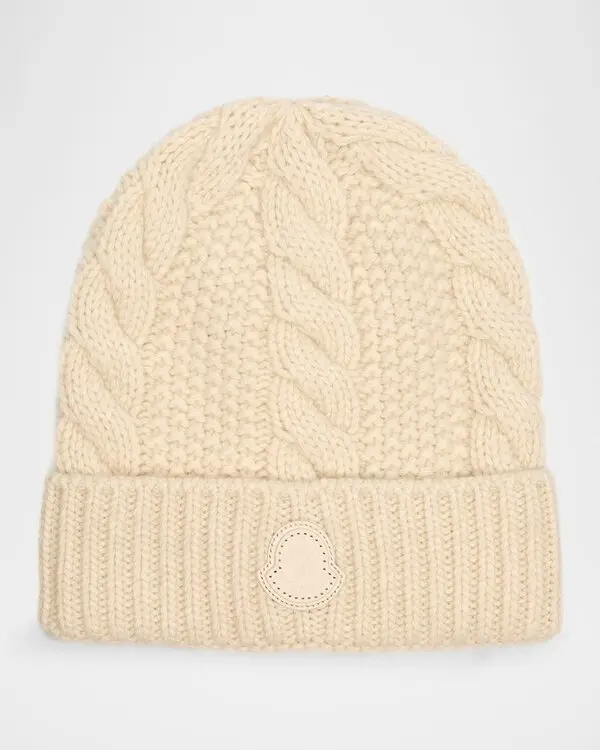 Moncler Wool-cashmere Beanie - Stone