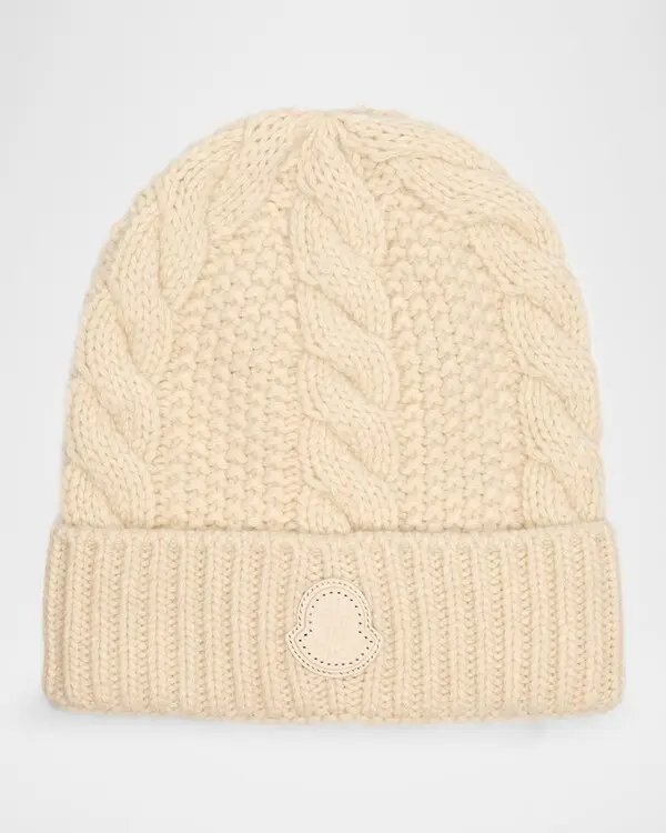 Moncler Wool-cashmere Beanie - Stone