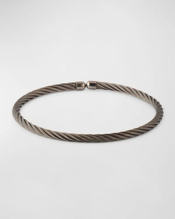 LINK UP Stainless Steel Cable Bracelet - Gunmetal