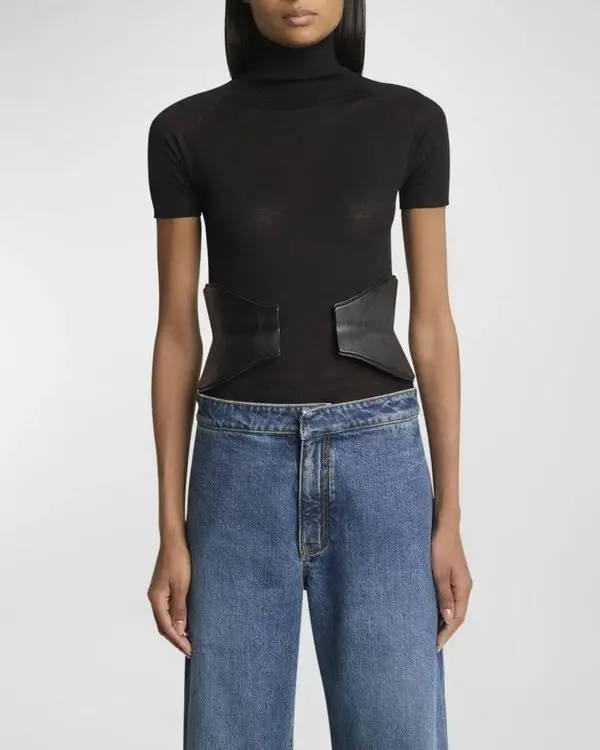 Alaïa Flex Bustier Leather Corset Belt - Noir