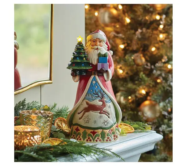 JIM SHORE Santa Vintage Led Tree Fig