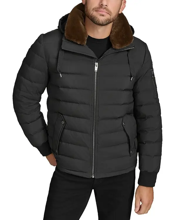 Andrew Marc Loxton Faux Fur Collar Quilted Down Jacket