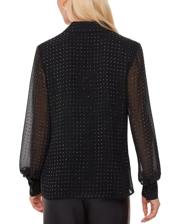Whistles Hot Fix Sheer Shirt - Black