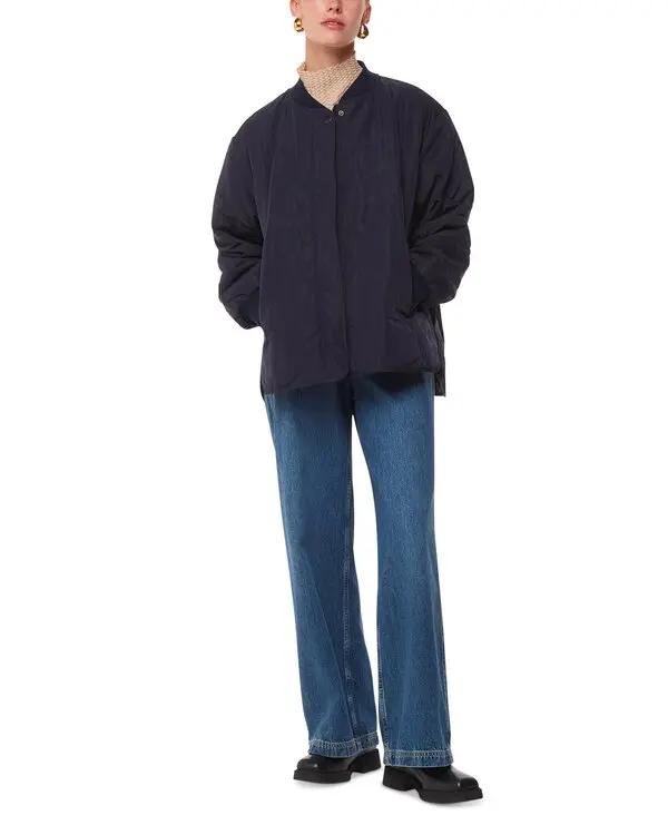 Whistles Ida Short Quilted Coat - Navy