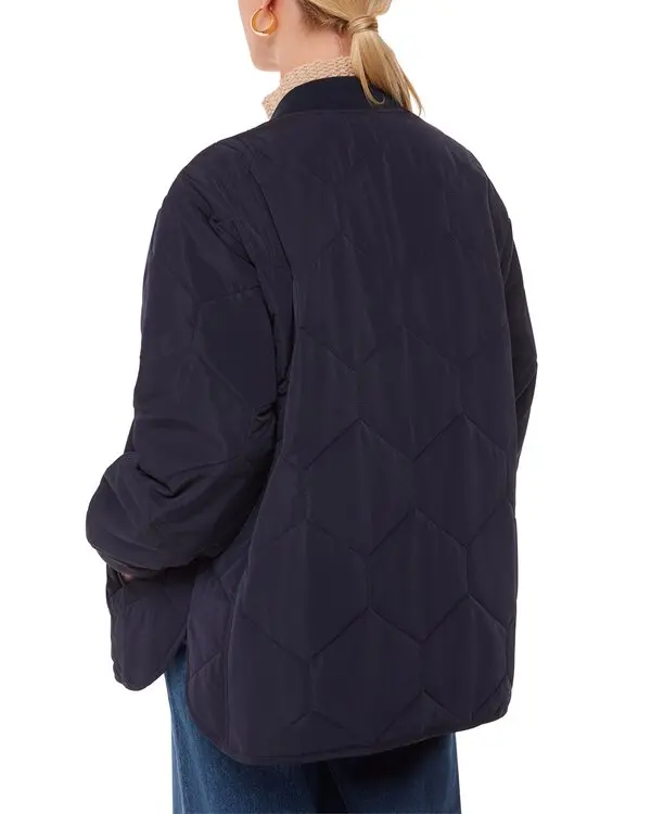 Whistles Ida Short Quilted Coat - Navy