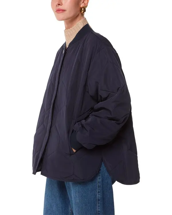 Whistles Ida Short Quilted Coat - Navy
