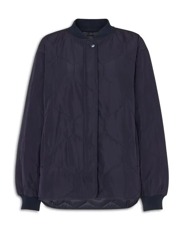 Whistles Ida Short Quilted Coat - Navy