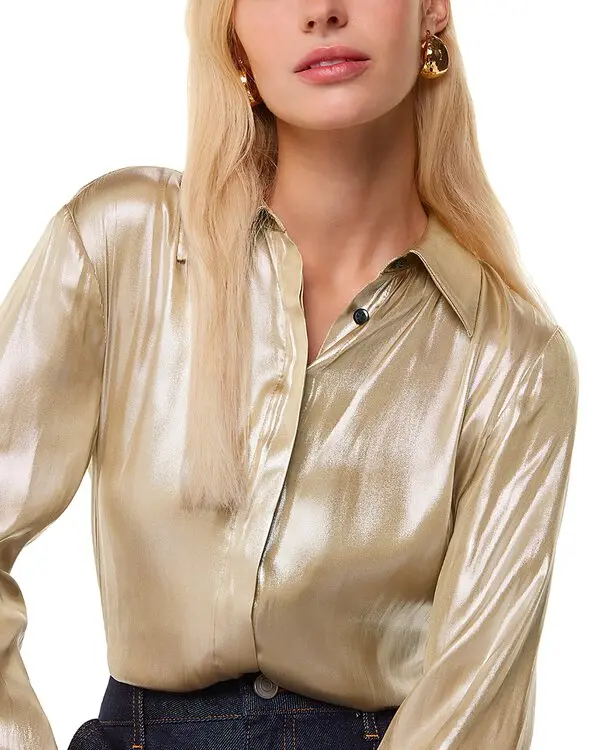 Whistles Lucie Metallic Shirt - Gold