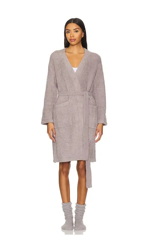 Barefoot Dreams Cozychic Solid Robe In Grey - Beach Rock