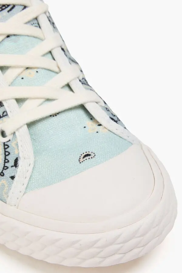 Zimmermann Paisley-print Linen Sneakers - Sky Blue