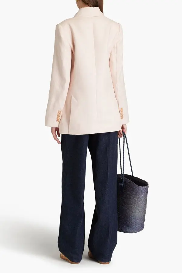 Zimmermann Double-breasted Linen Blazer - Blush