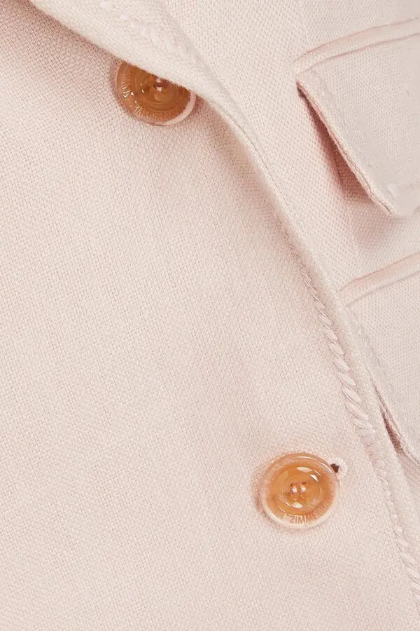 Zimmermann Double-breasted Linen Blazer - Blush
