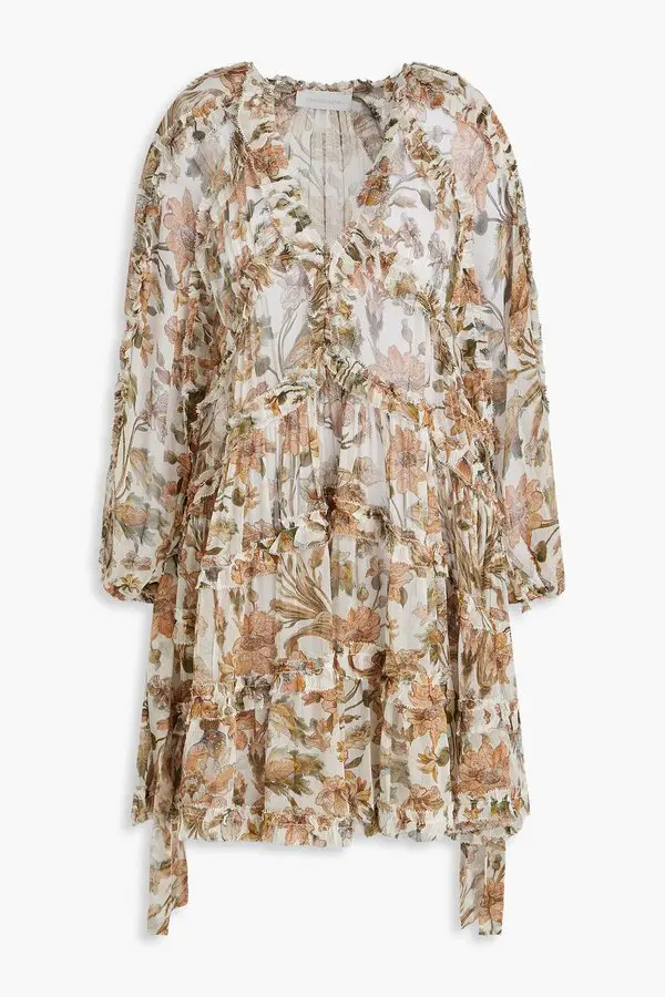 Zimmermann Floral-print Crepon Mini Dress
