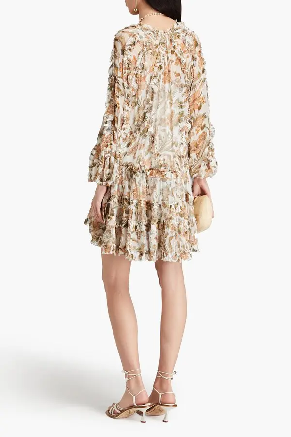 Zimmermann Floral-print Crepon Mini Dress