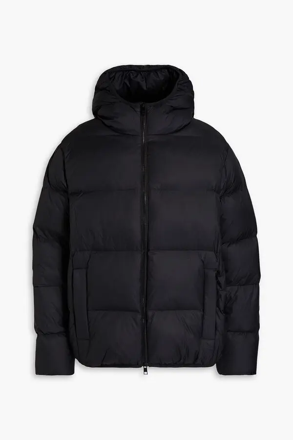 MSGM Quilted Shell Hooded Down Jacket - Black