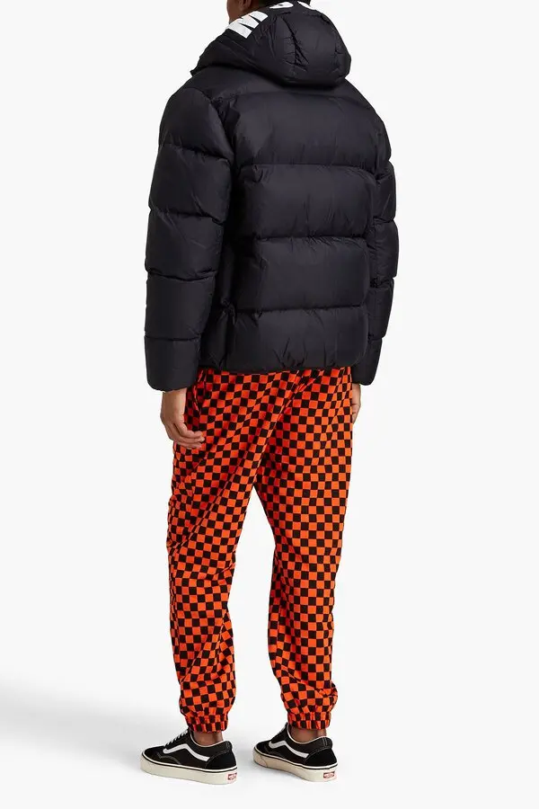 MSGM Quilted Shell Hooded Down Jacket - Black