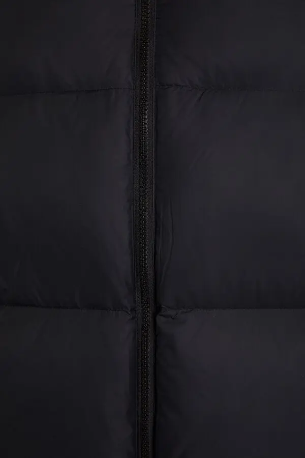 MSGM Quilted Shell Hooded Down Jacket - Black