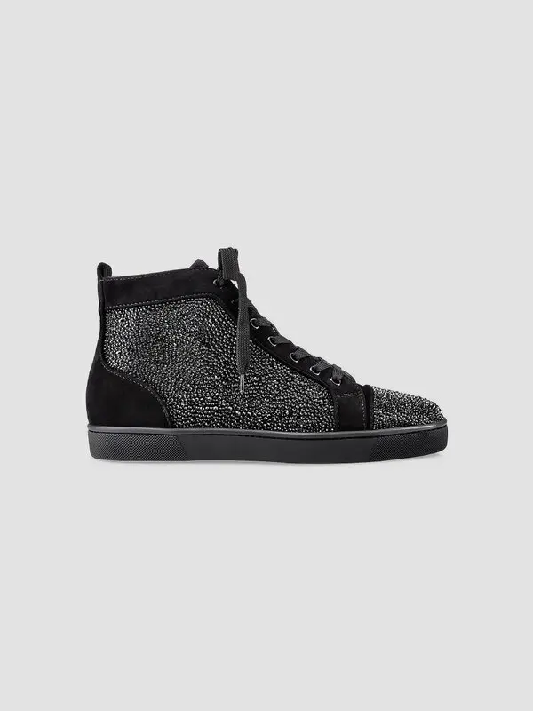 CHRISTIAN LOUBOUTIN Louis Strass High-top Sneakers - Black