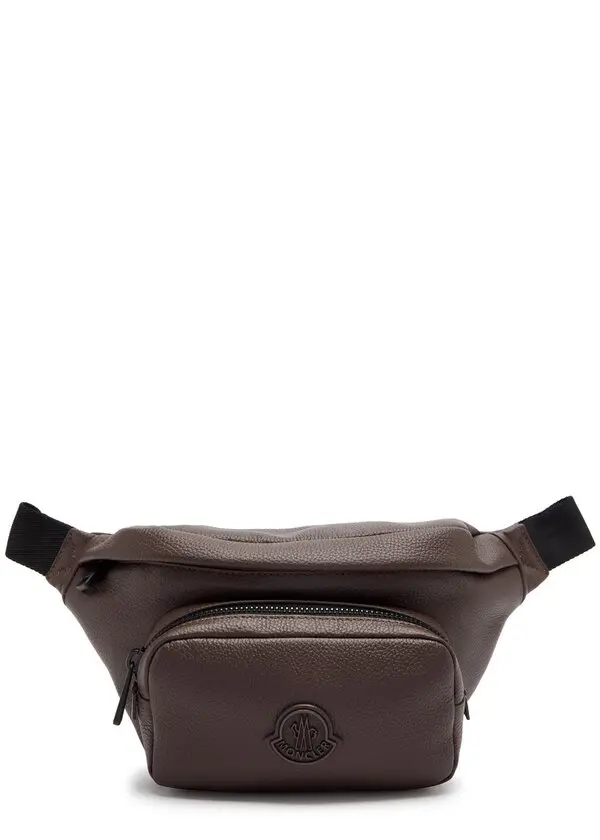 Moncler Durance Grained Leather Belt Bag - Brown