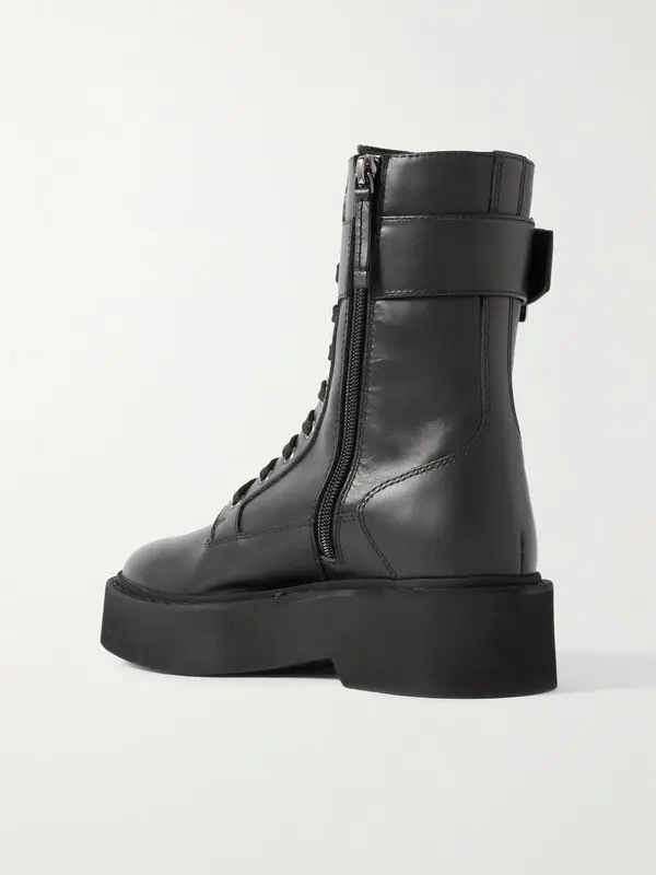 ROGER VIVIER Buckle-embellished Leather Ankle Boots