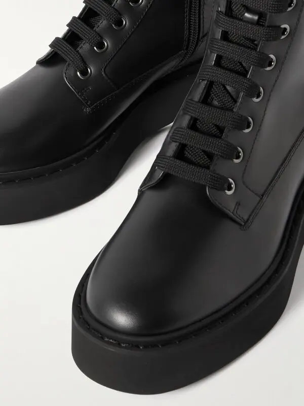 ROGER VIVIER Buckle-embellished Leather Ankle Boots