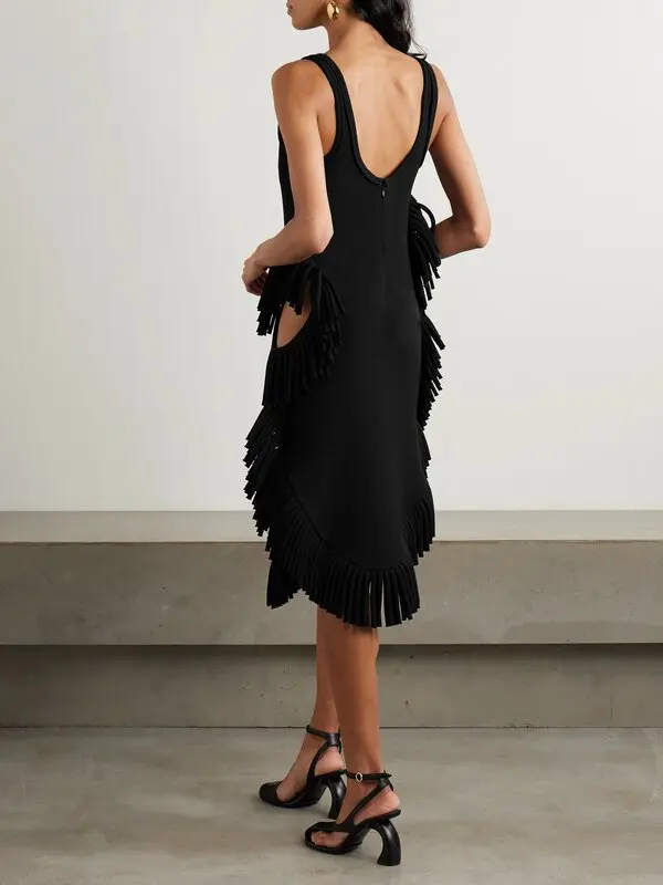 asymmetric cutout midi dress Giti Empire Waist Asymmetric Dress – Ann Demeulemeester main image 0