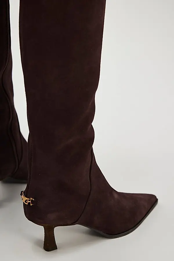 CIRCUS NY BY SAM EDELMAN Yulia Tall Kitten Heel Boots - Dark Chocolate