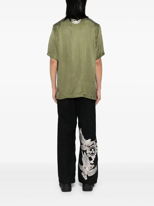 MAHARISHI Embroidered Straight-leg Trousers - Black