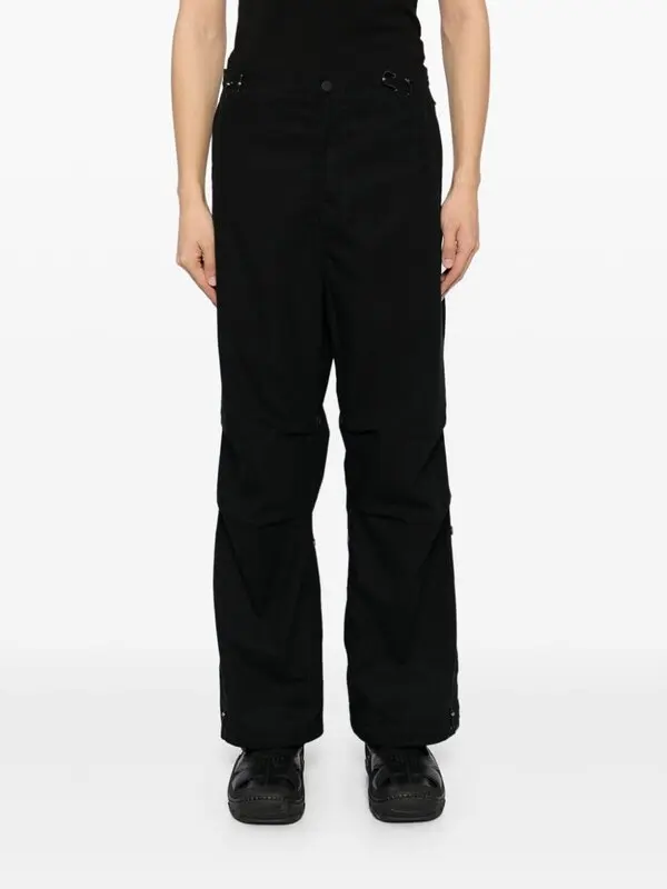 MAHARISHI Embroidered Straight-leg Trousers - Black