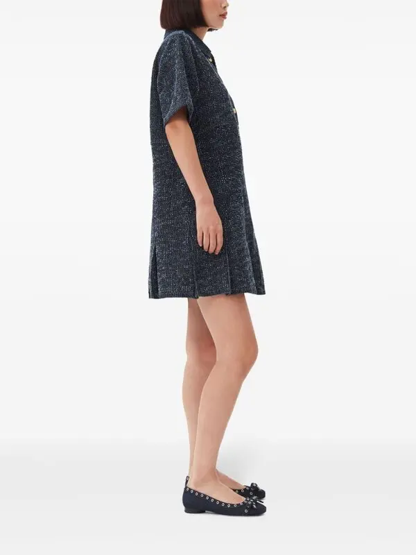 GANNI Short-sleeve Denim Mini Dress - Black