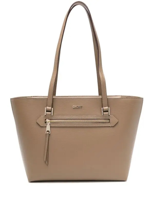 Dkny Logo-lettering Tote Bag - Neutrals