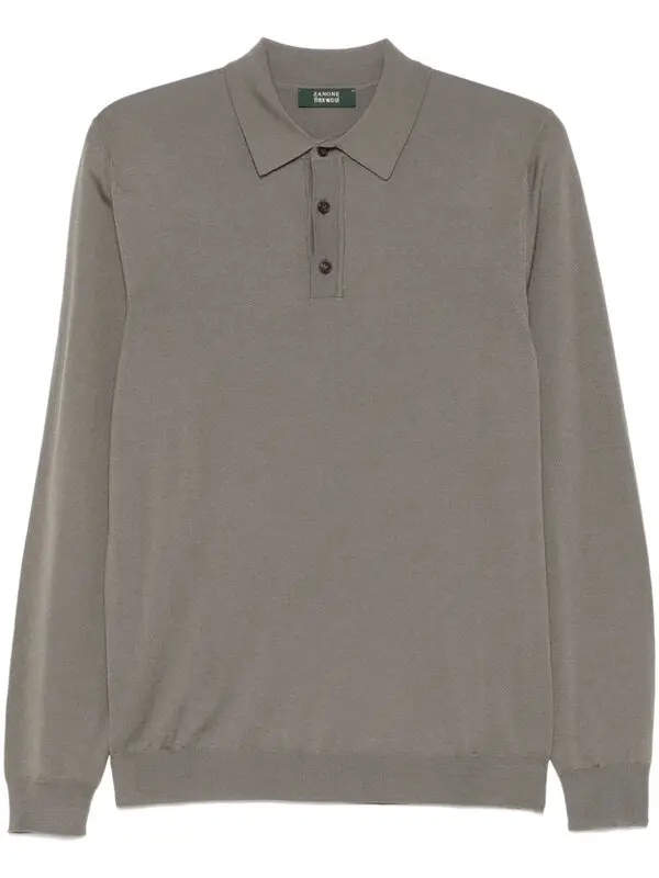 ZANONE Knitted Polo Shirt - Green