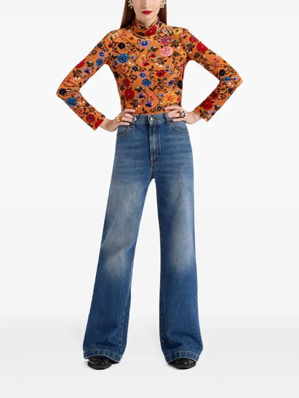 La DoubleJ Floral Turtleneck