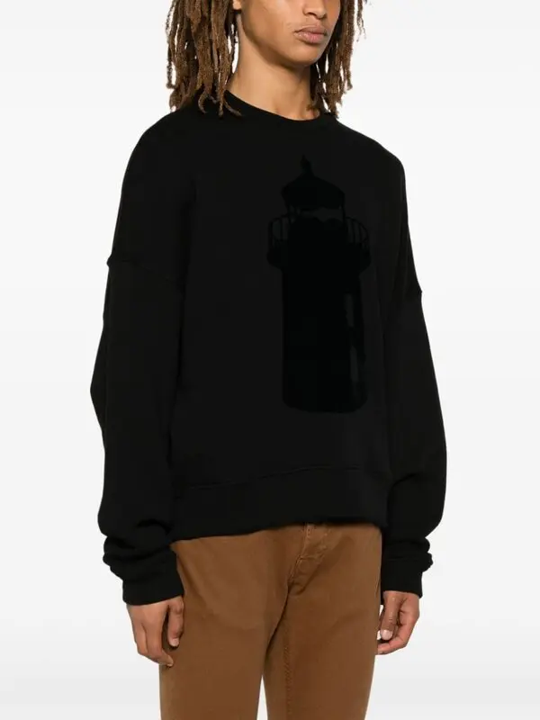 Emporio Armani Flocked Motif Crewneck Sweatshirt