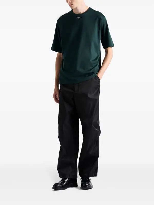 Prada Triangle Logo Cotton T-shirt - Green