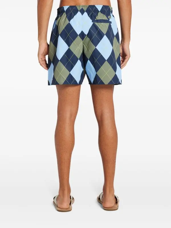 Lacoste Argyle-print Swim Shorts
