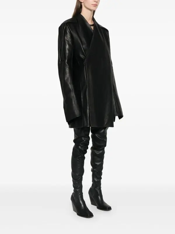 Rick Owens Officer Leather Coat