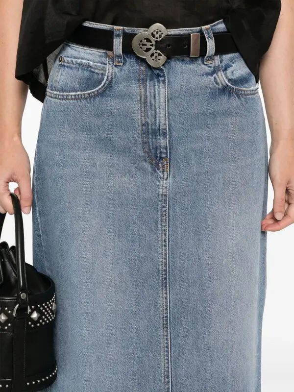 FORTELA Five-pocket Denim Midi Skirt - Blue
