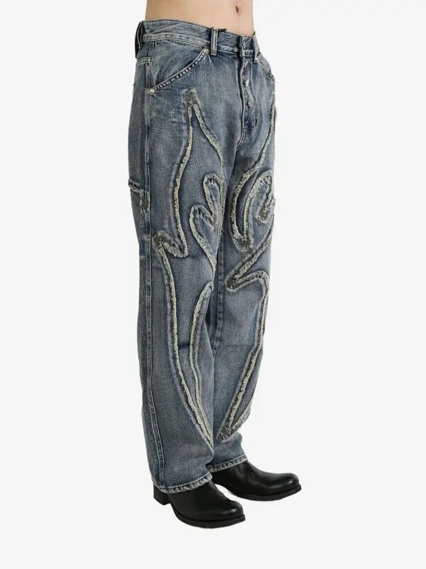 THUG CLUB Tribal Straight Leg Jeans