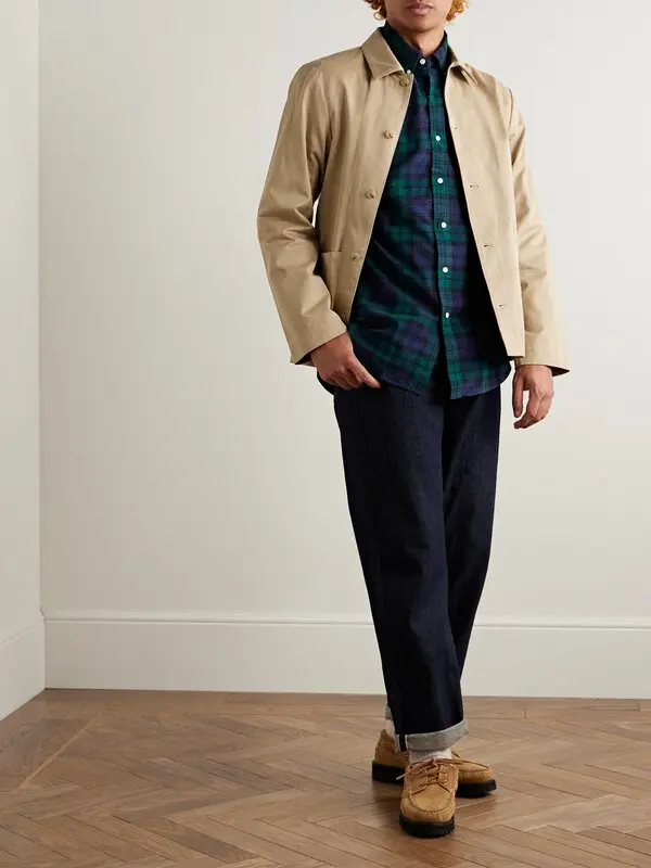 Polo Ralph Lauren Button-down Collar Logo-embroidered Checked Brushed-cotton Oxford Shirt - Blue