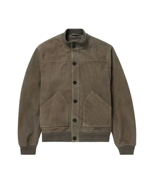 Mr P. Perforated Suede Harrington Jacket