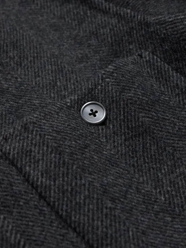 Mr P. Herringbone Wool And Cashmere-blend Flannel Overshirt - Gray