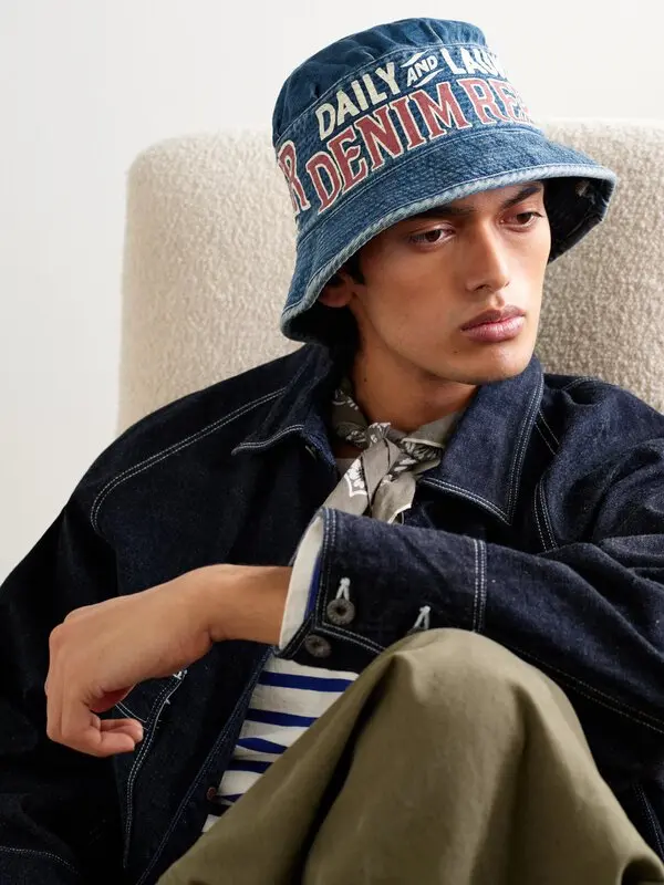 Kapital Laundry Printed Denim Bucket Hat