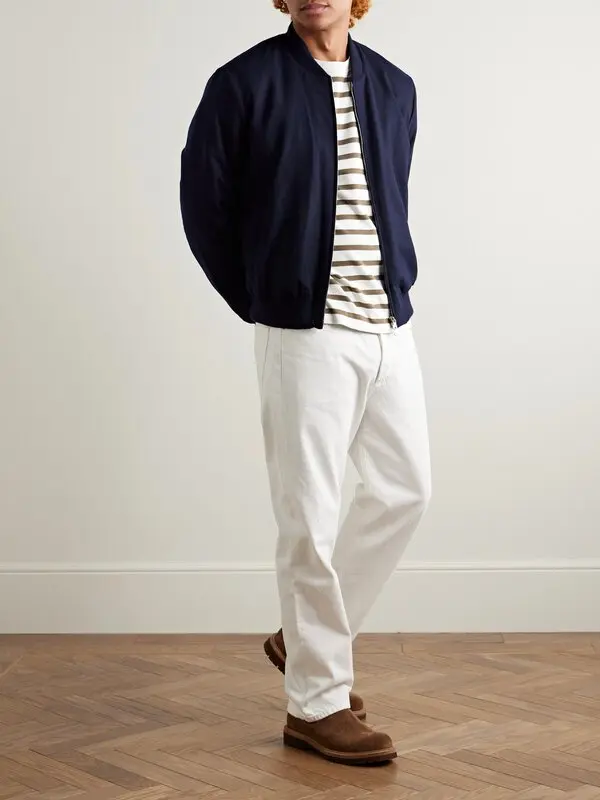 Mr P. Padded Cashmere-blend Bomber Jacket - Blue