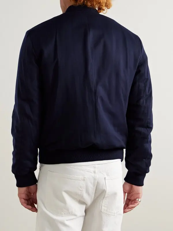 Mr P. Padded Cashmere-blend Bomber Jacket - Blue