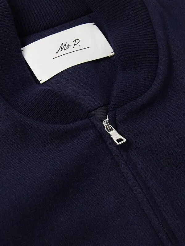 Mr P. Padded Cashmere-blend Bomber Jacket - Blue