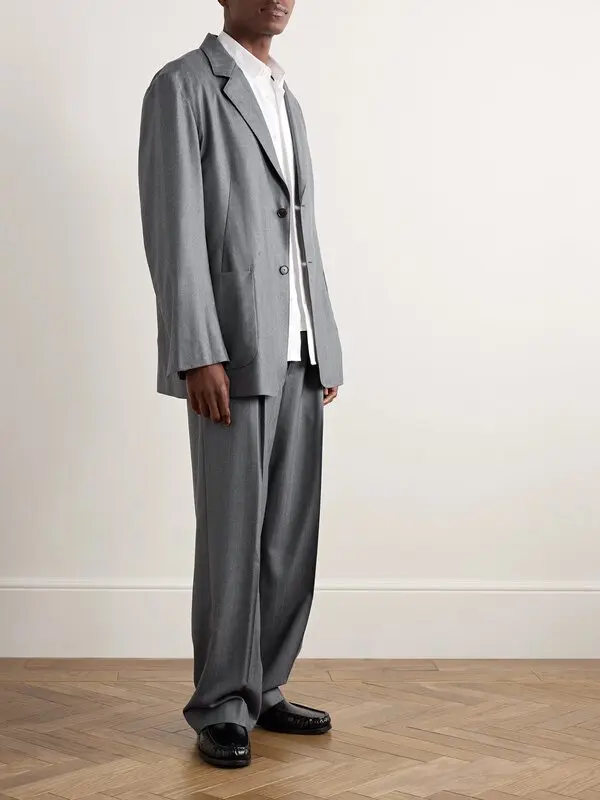 Auralee Unstructured Pinstriped Wool-blend Twill Suit Jacket