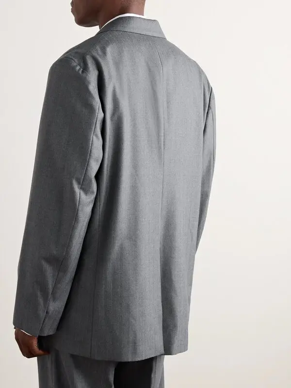 Auralee Unstructured Pinstriped Wool-blend Twill Suit Jacket
