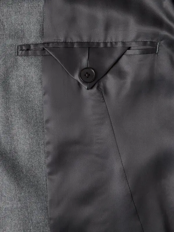 Auralee Unstructured Pinstriped Wool-blend Twill Suit Jacket